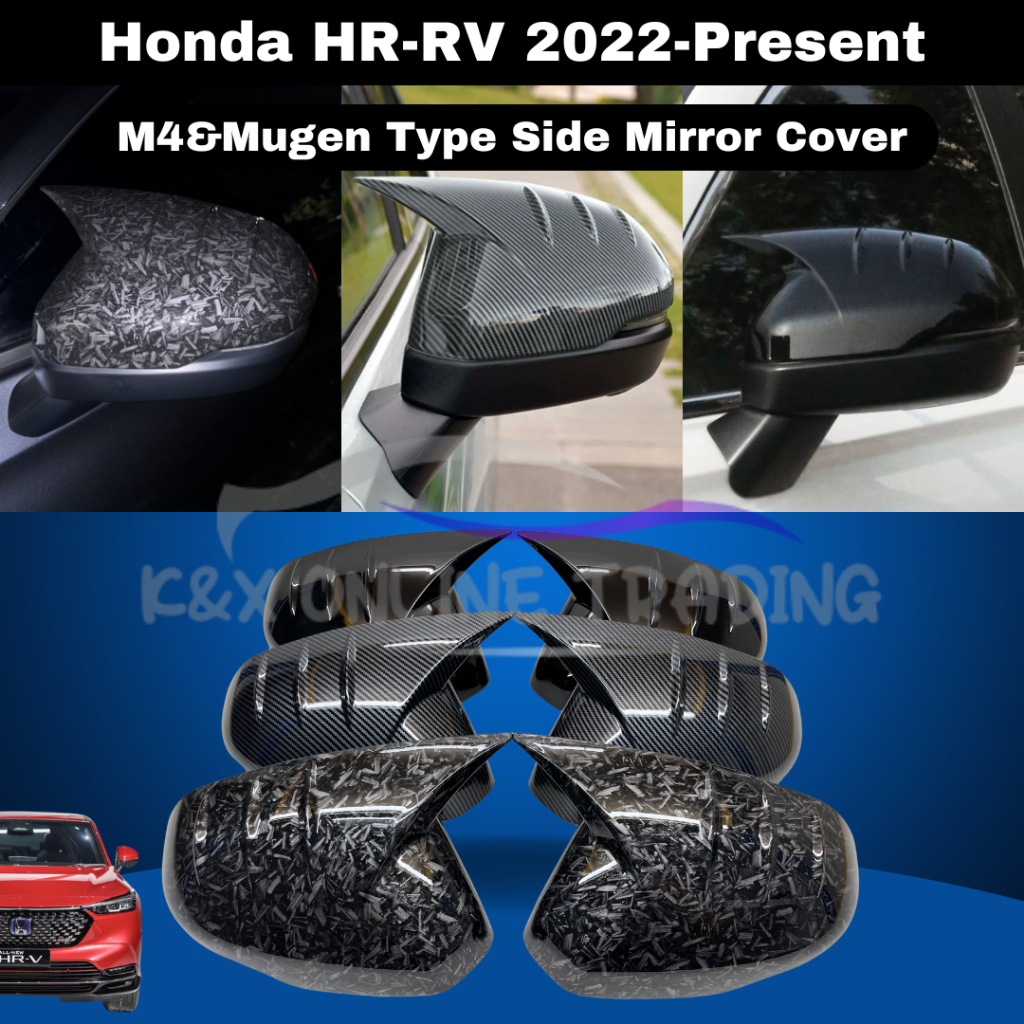 Honda HRV HR-V RV 2022-2024+ Carbon Trim/Glossy Black M4 Side Mirror ...