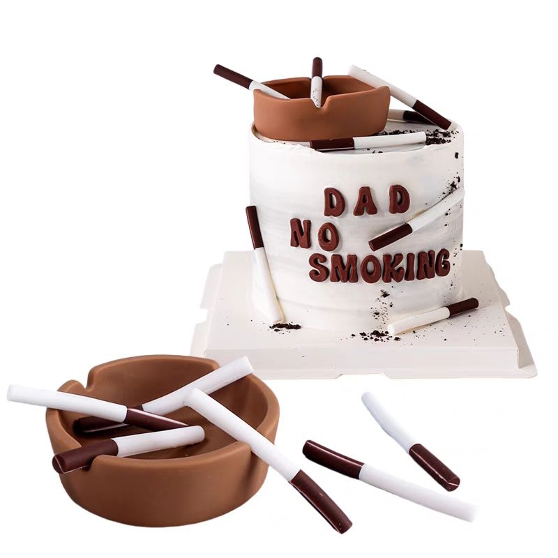 Ready Stocks Clay Ashtray Cigarette Cake Toppers and Decoration 香烟蛋糕装饰 ...