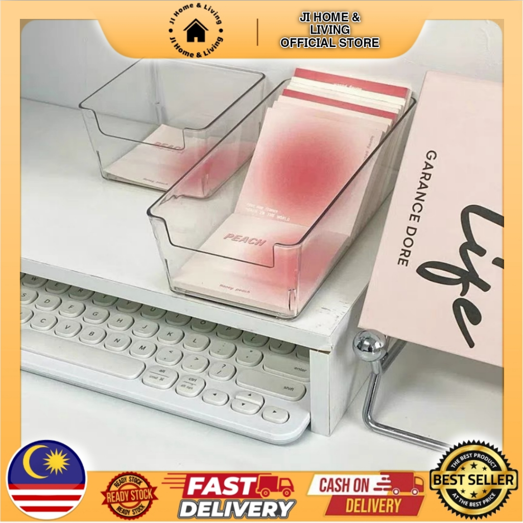 Transparent Storage Box Organiser Tray Rectangular Clear Tray Desk ...