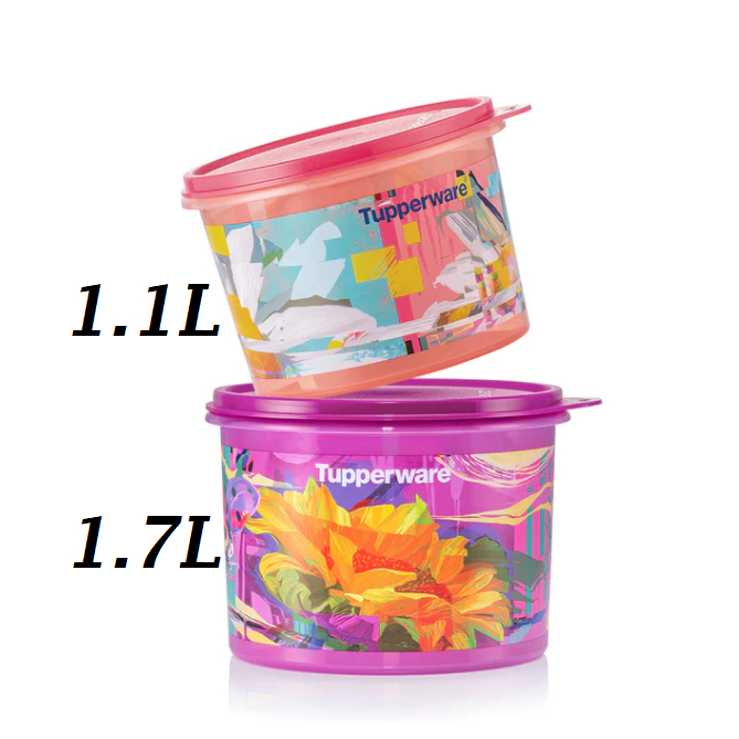 Tupperware Pretty Flower Canister / Artville Canister Set - 2 pc ...