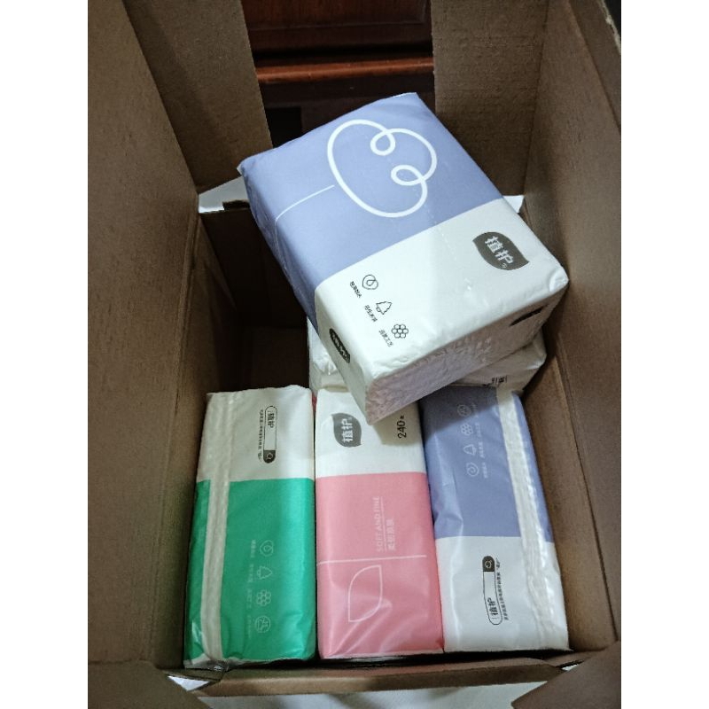 Natural wood pulp soft tissue 240 sheets 6 pack /travel tissue ...