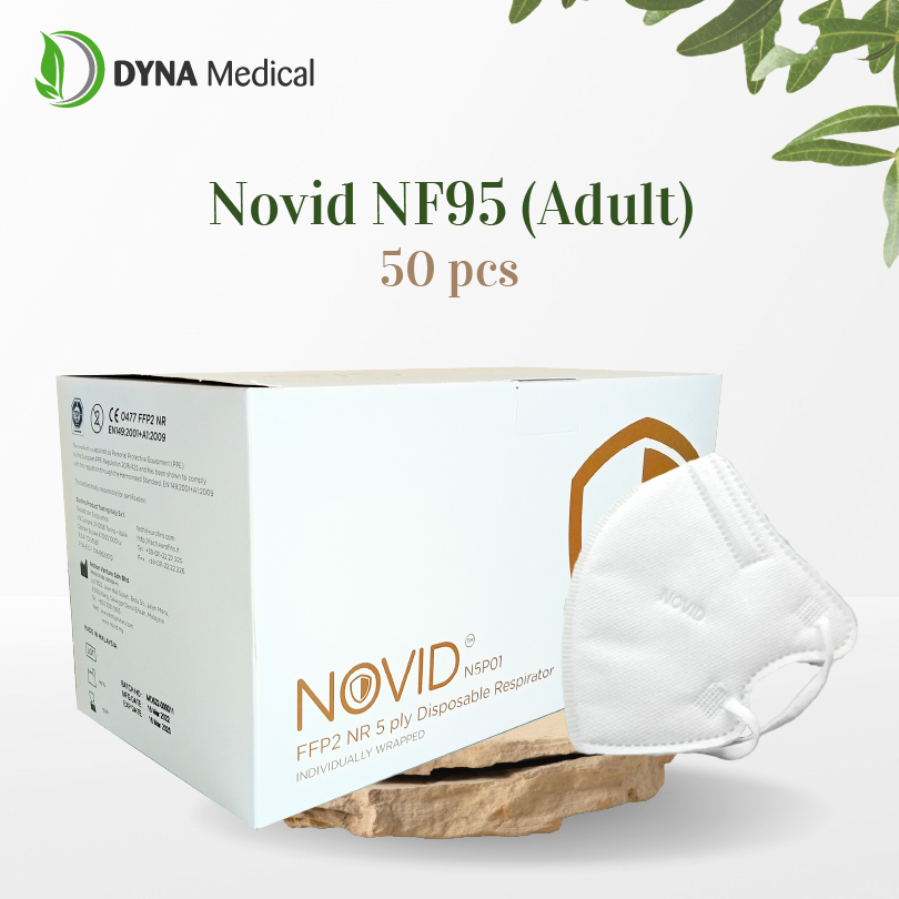 NOVID Respirator Face Mask N95 Adult 50pcs Individual Pack Adult Mask ...
