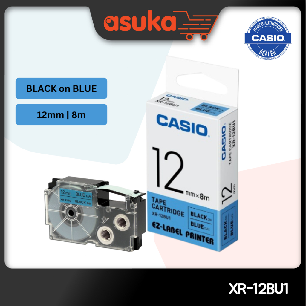 [ORIGINAL] Casio XR-12 12mm EZ-label Tape Cartridge / Optional XR-12X1 ...