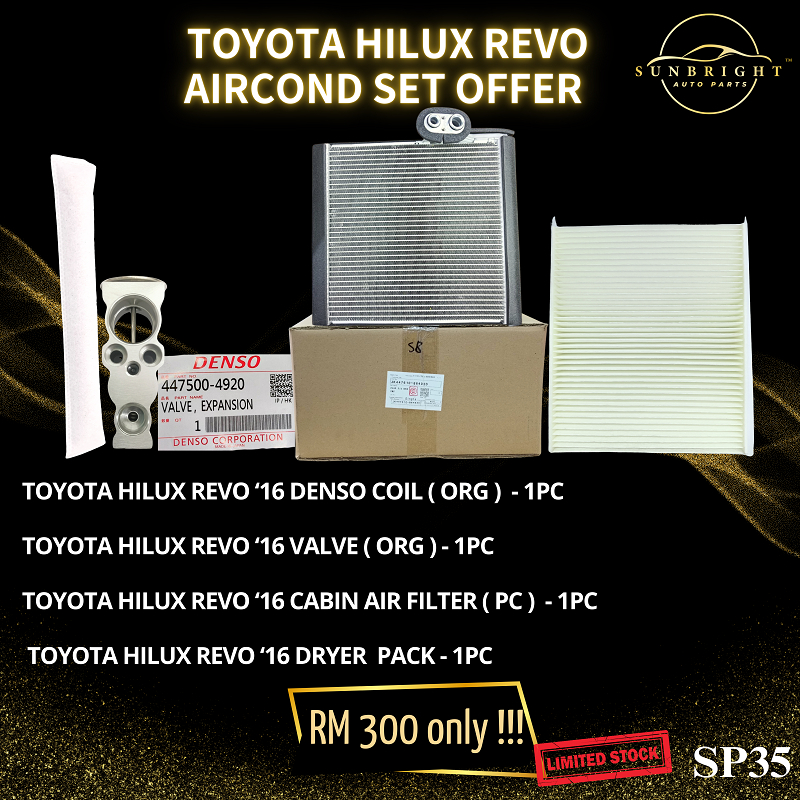 TOYOTA HILUX REVO '16 DENSO COIL ( ORG ) + VALVE ( ORG ) + CABIN AIR ...