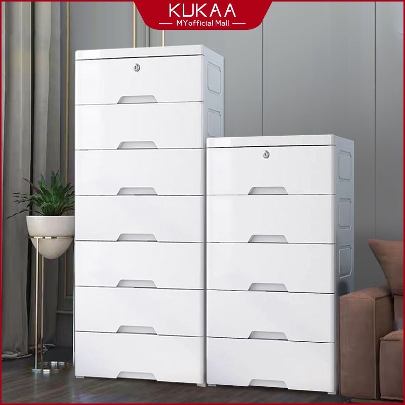 Ready!Plastic Storage Cabinet Drawer Baju Almari Baju Murah With Lock ...