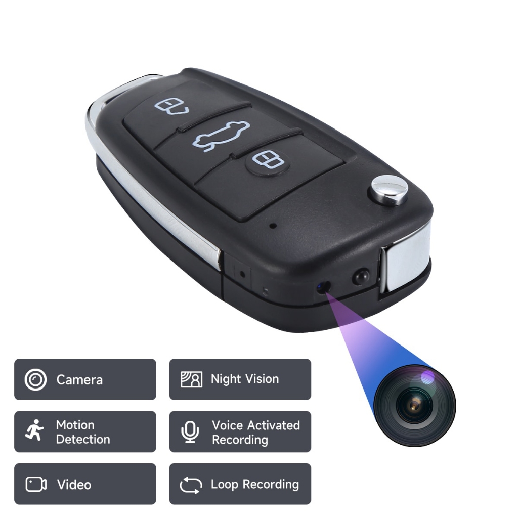 Portable Car Key HD1080P Mini Night Vision IR Motion Detection Keychain ...