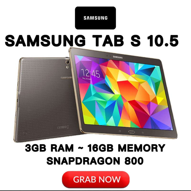 SAMSUNG TAB S 10.5 3GB RAM SNAPDRAGON 800 WI-FI | Shopee Malaysia