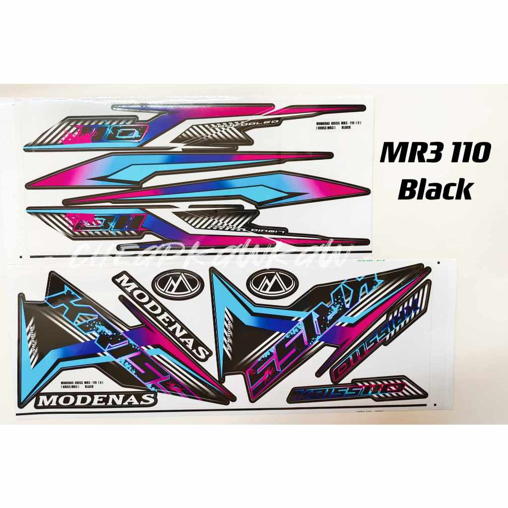 Modenas Kriss MR3 110 Custom Edition ( 9 ) Body Cover Stripe Sticker ...