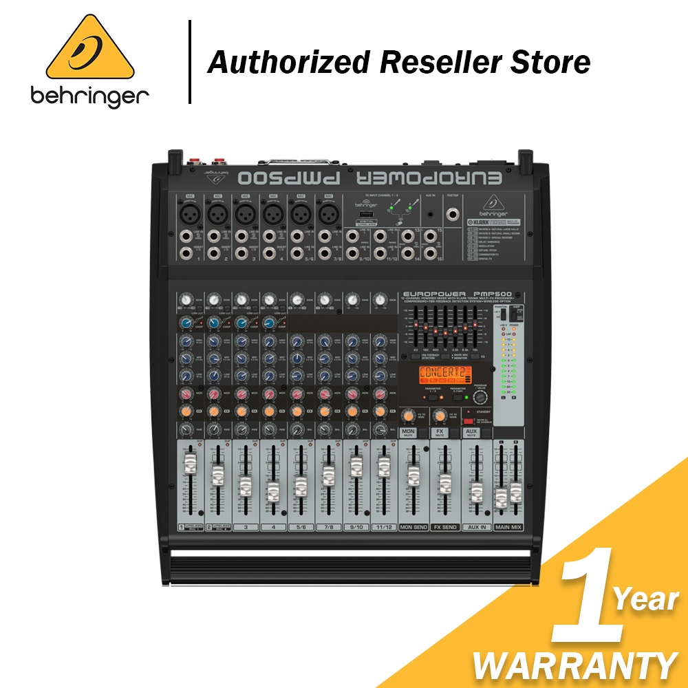 Behringer Europower PMP500 12-channel 500-Watt Powered Mixer (PMP-500 ...