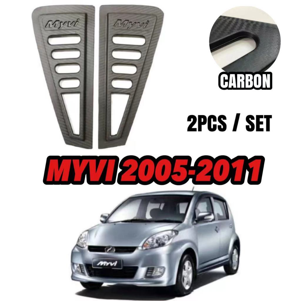 PERODUA MYVI 2005-2011 Window Cover 3D Carbon Fibre Rear Triangle ...