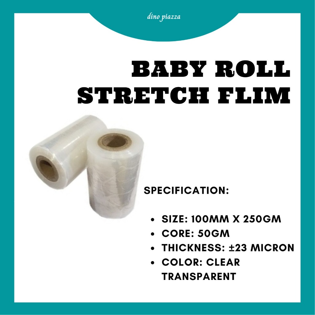 Clear Transparent Baby Roll Stretch Film / Mini Roll; 100mm x 250gm ...