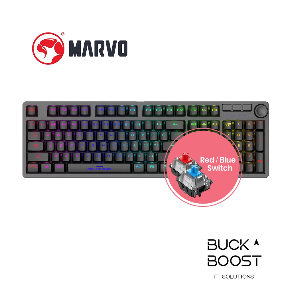 Marvo KG954 Full Size RBG Mechanical Gaming Keyboard USB Type-C (Blue ...