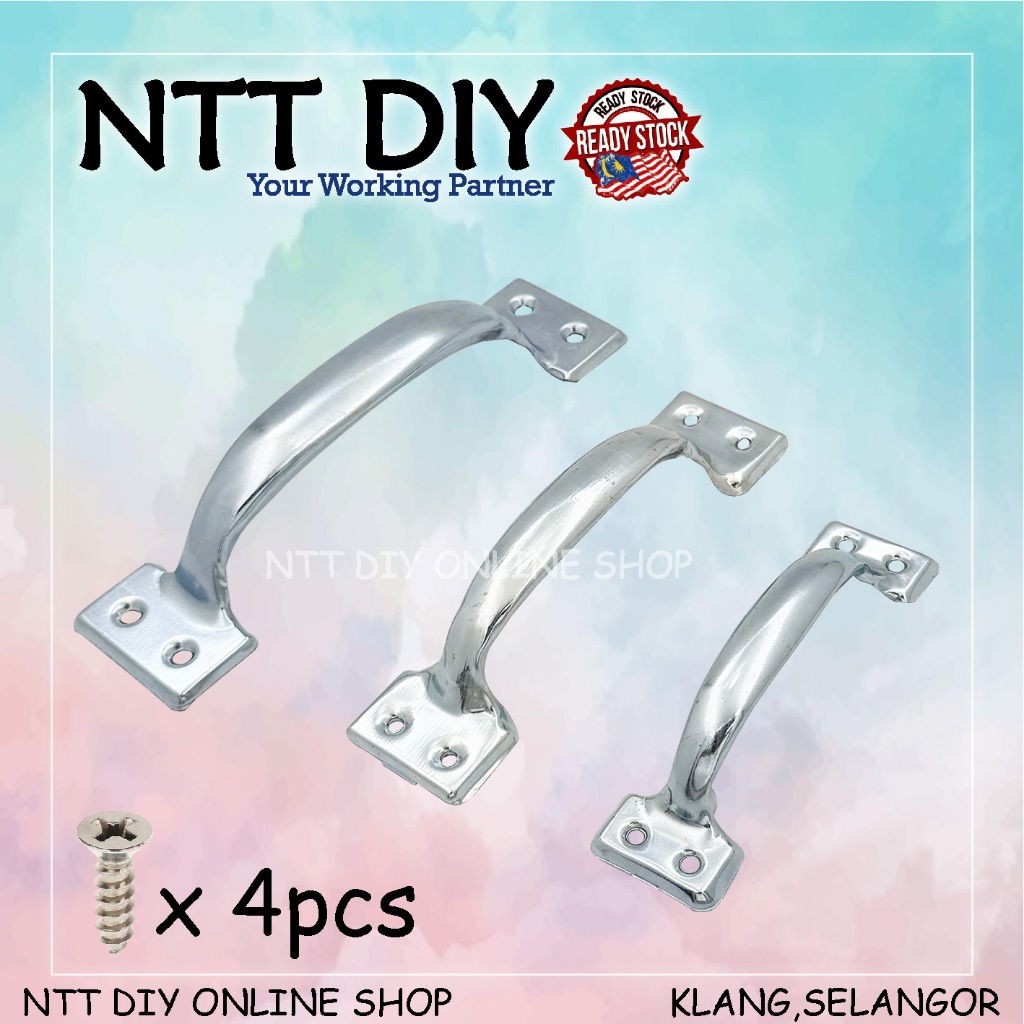 NTT DIY 4'' / 5'' / 6'' Door Pull Chrome Plated Kitchen Cabinet Handle ...