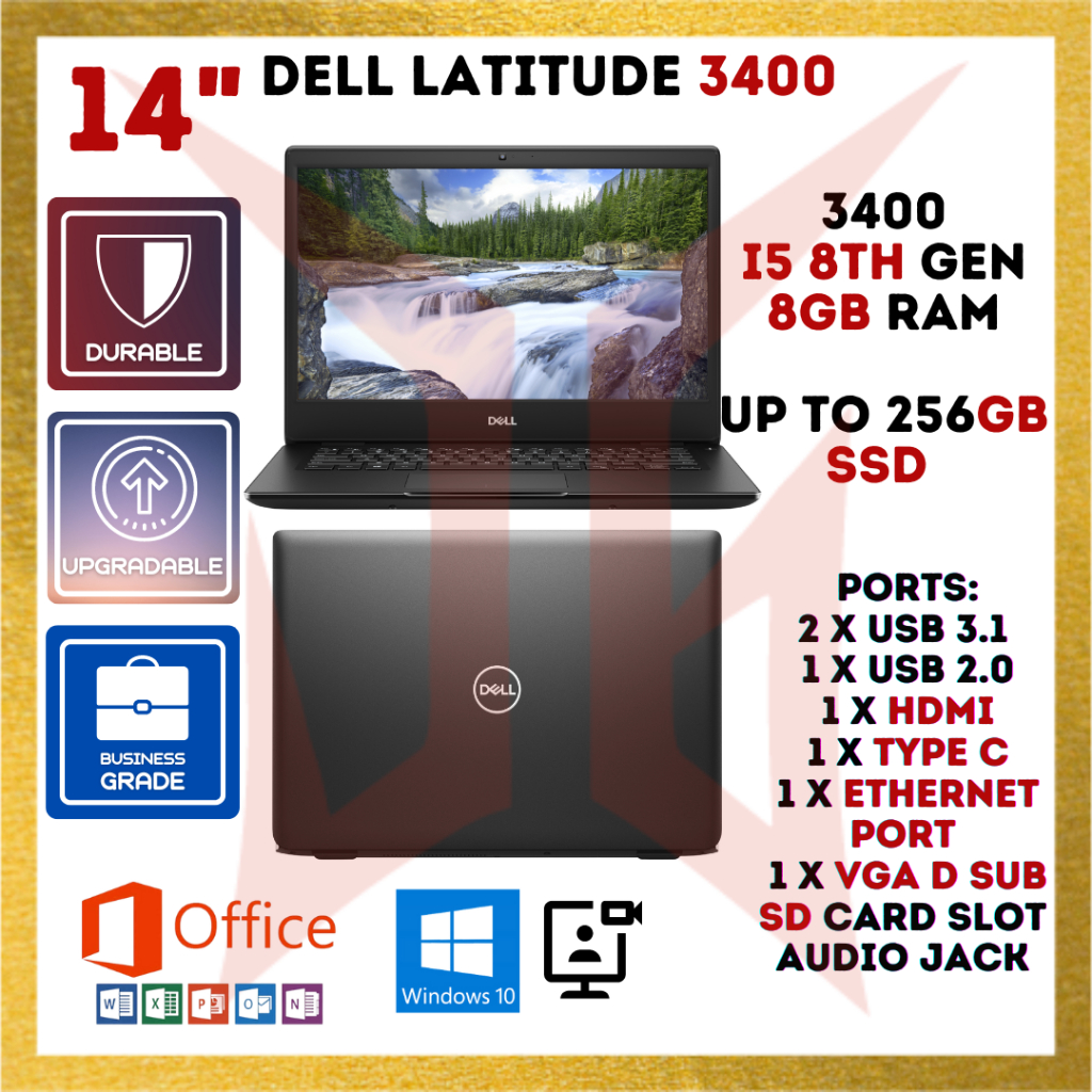 BUSINESS LAPTOP - DELL LATITUDE 3400 - I5 8TH GEN - 8GB RAM - SSD UP TO ...