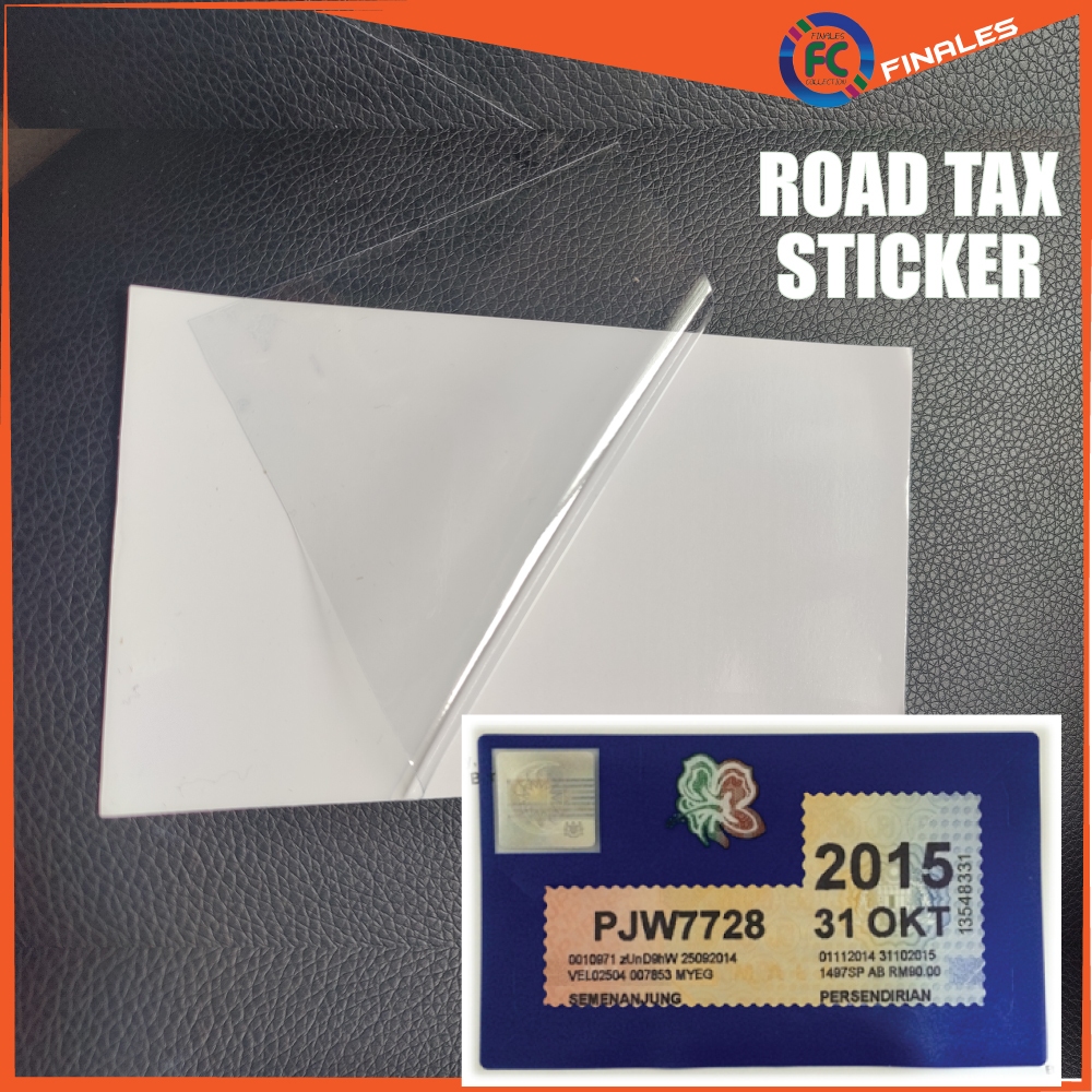 FINALES Sticker Road Tax Plain Pelekat Cermin Cukai Jalan Transparent ...