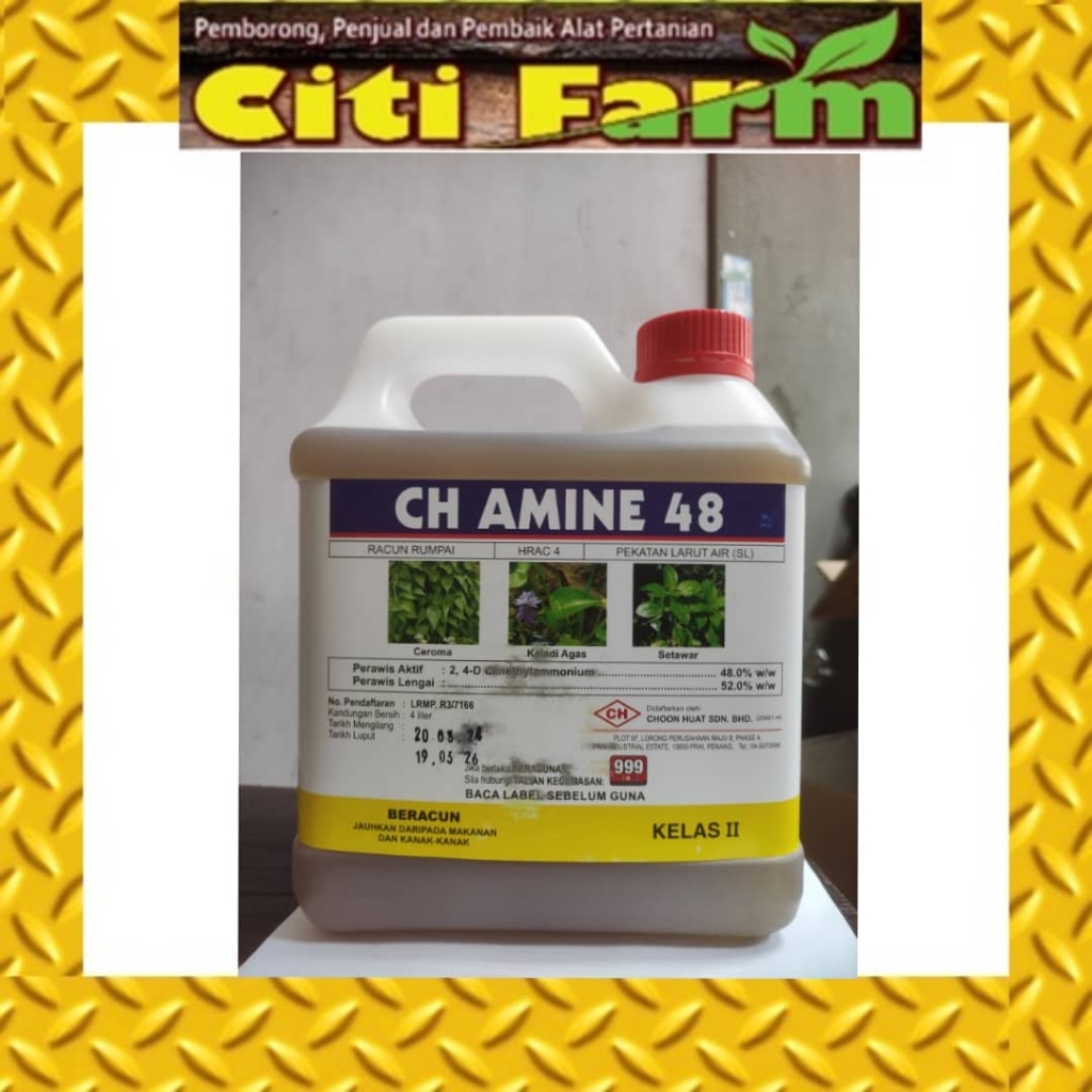 +4L Amine 48 2,4-D dimethylamine 48% Racun Rumput Herbicide City Farm ...