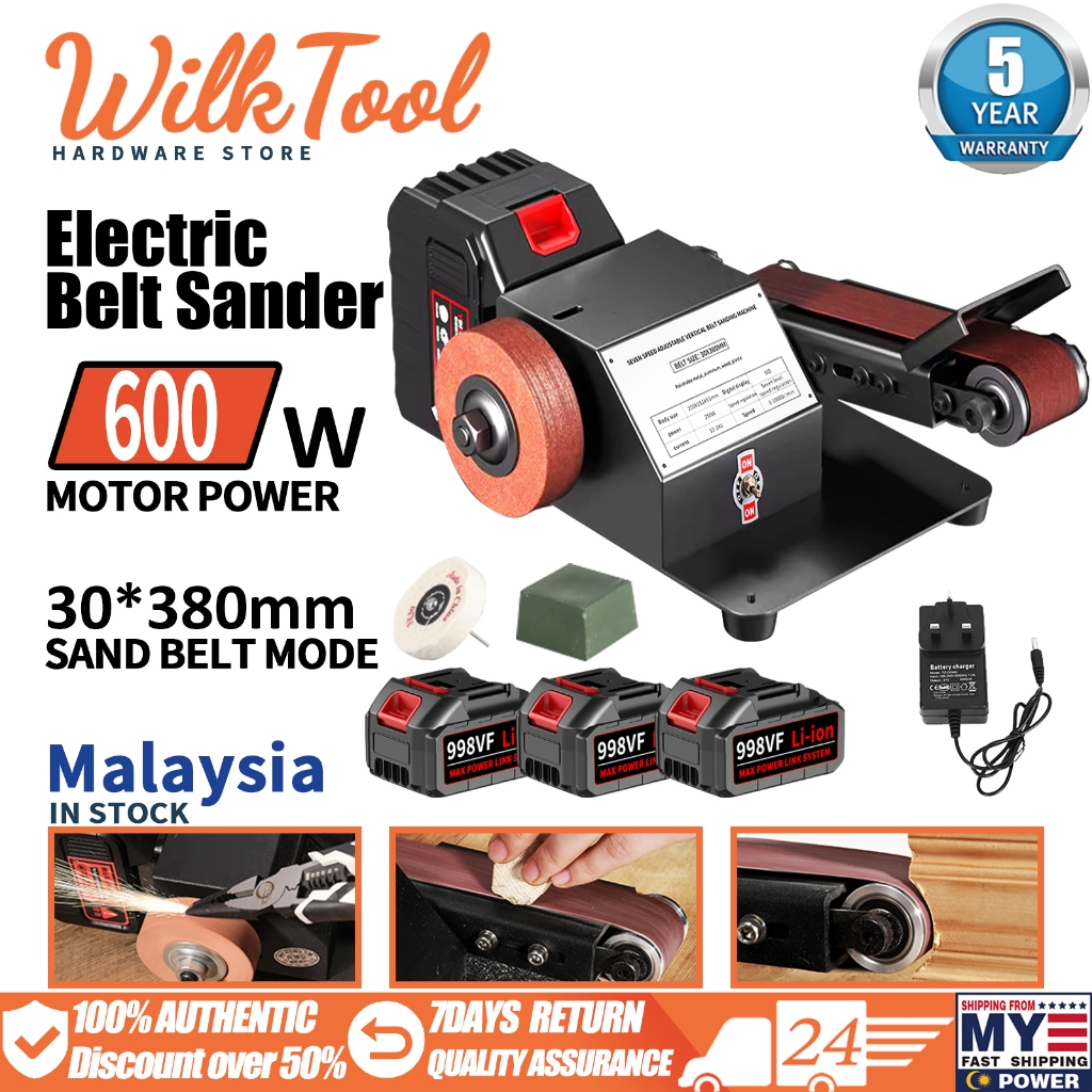 WilkTOOL' 600W Electric Belt Sander Mini Belt Sander Adjustable Belt Sander Bench Sanding ...