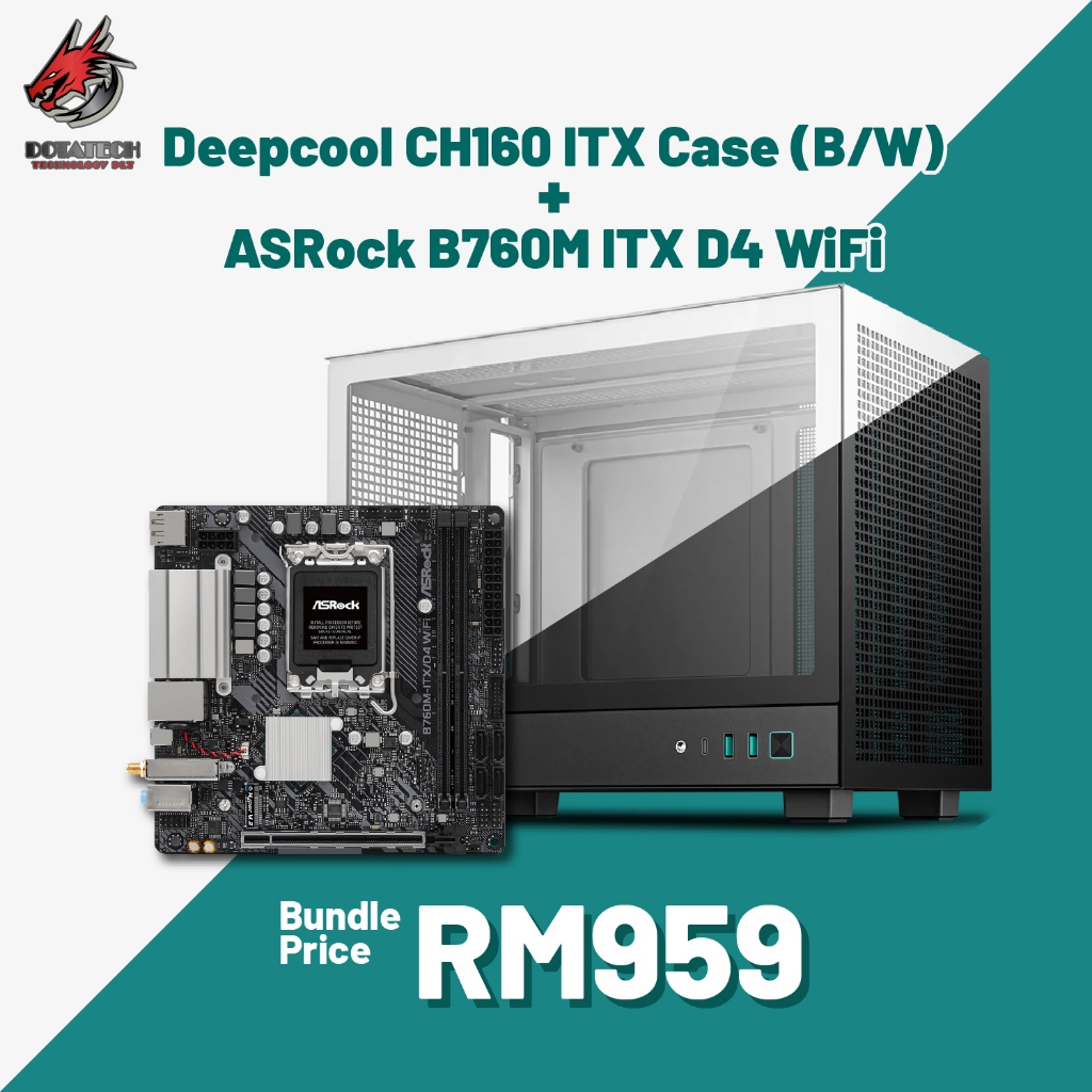 # DeepCool CH160 - High Airflow Ultra Portable Mini ITX Case + ASRock ...