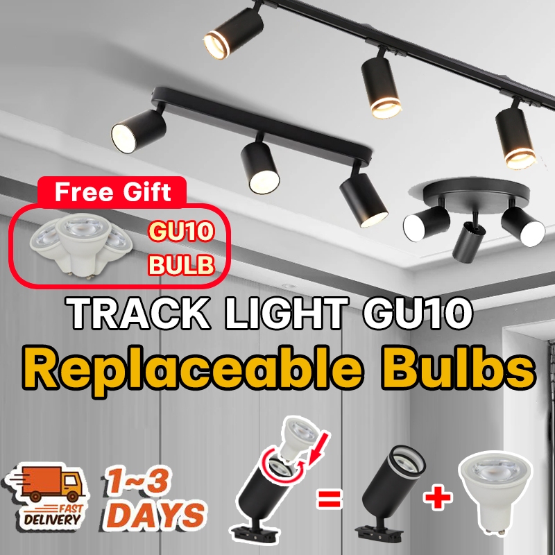 LED Track Light Lampu Spotlight Track Lamp Ceiling Light Replaceable ...
