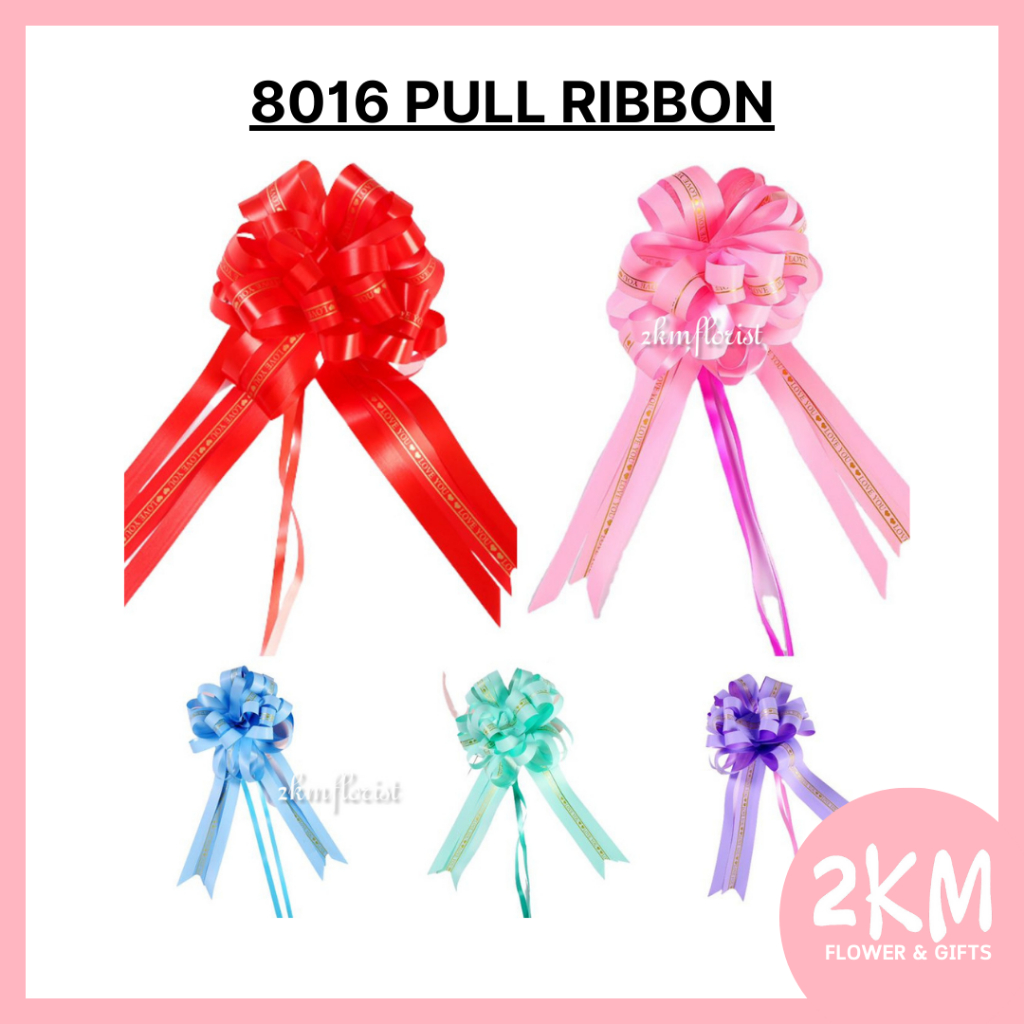 (5PCS) 8016 PULL Ribbon Reben Riben Gift Satin Organza Flower Bouquet ...