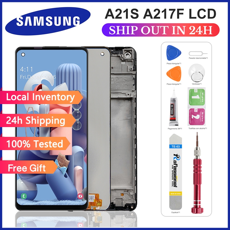 For Samsung Galaxy A21s A217 SM-A217F/DS LCD Touch Screen Digitizer Display Replacement with ...