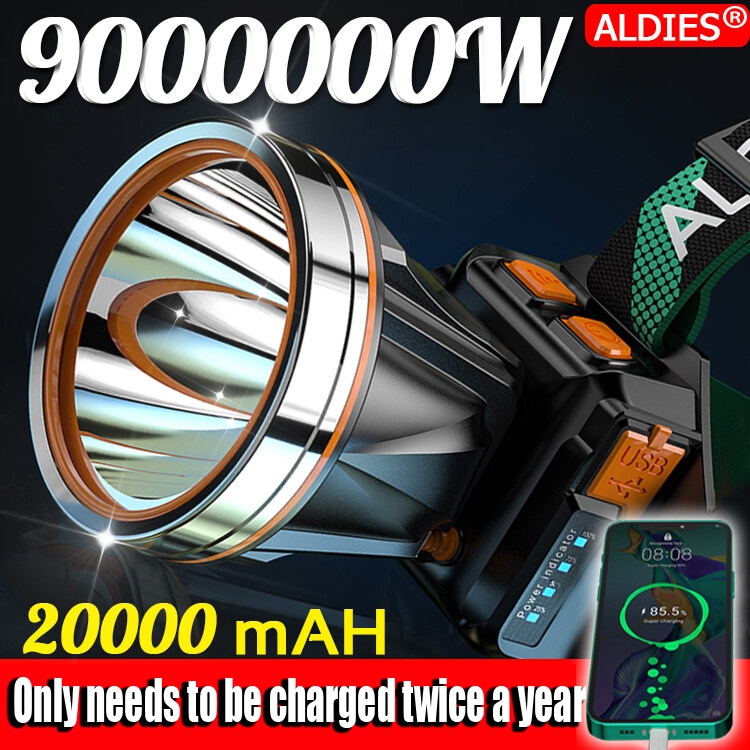 💡100x brighter than car 💡Headlamp Flashlight Glare Headlight USB ...