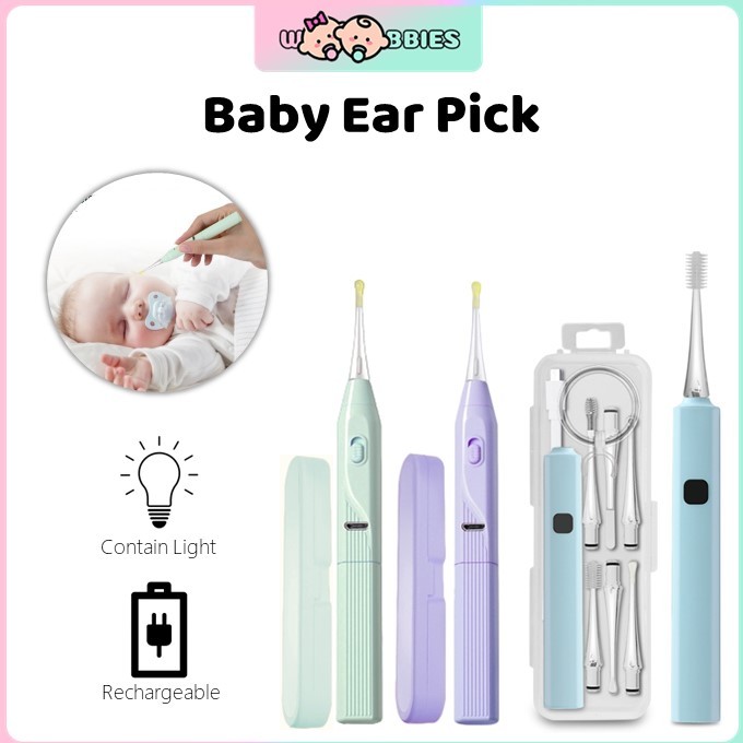 👶🏻Woobbies LED Ear Pick Soft Silicone Flash Light Ear Cleaner Tool Ear ...