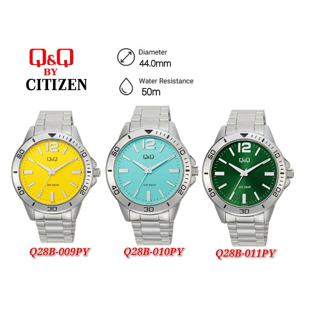 Q&Q by Citizen Men's Metal Strap Watch Q28B - Silver | Shopee Malaysia