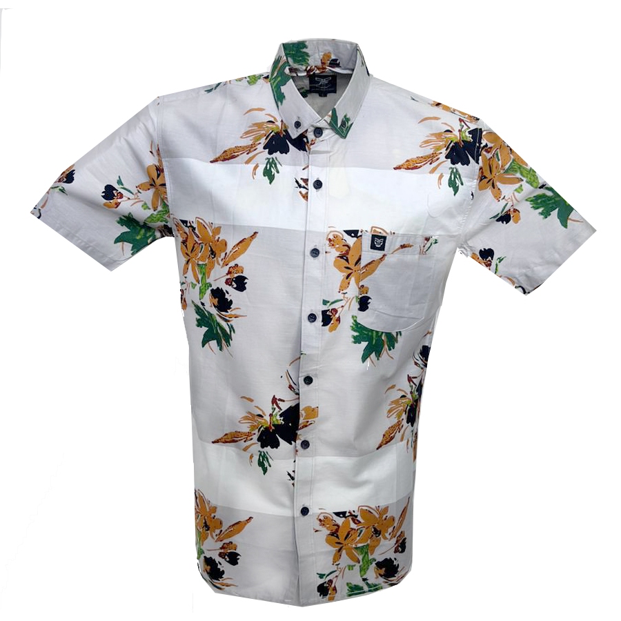 KEMEJA FLORAL SLIM FIT BUNGA PUTIH MINIMALIST MODERN | Shopee Malaysia