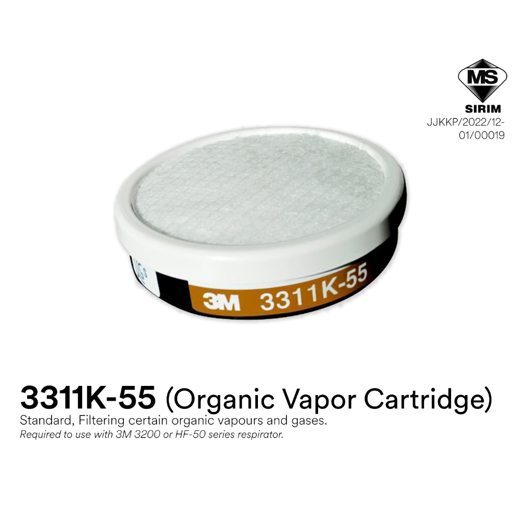 3M 3311K-55 Organic Vapor Cartridge with Pre-Filter [1 Piece Of ...