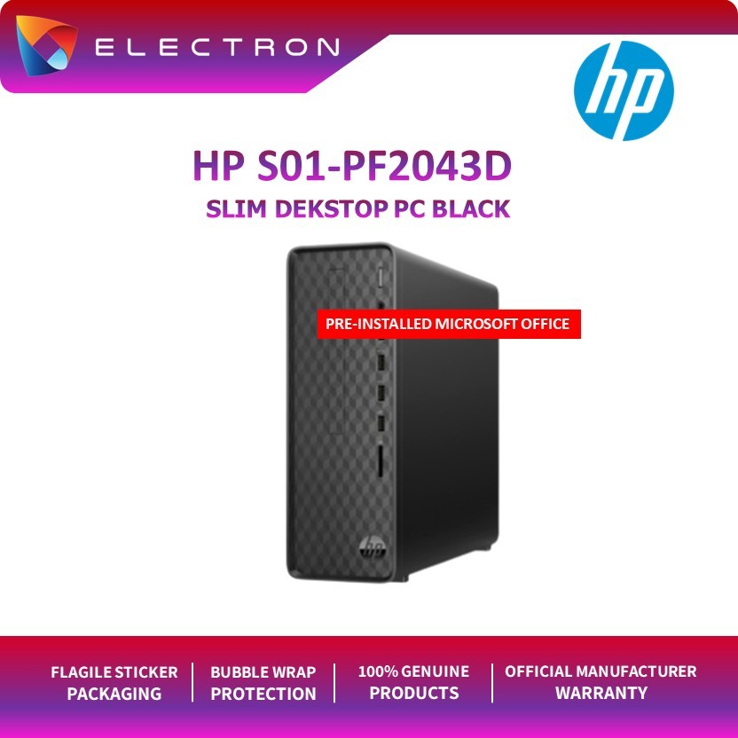 HP S01-PF2043D Slim Desktop PC ( I3-12100, 8GB, 512GB SSD, Intel, W11 ...