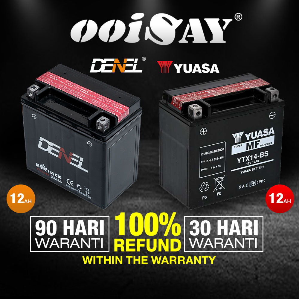 YUASA DENEL YTX14-BS (MF) - Motorcycle Battery - Naza Blade 650 BMW ...