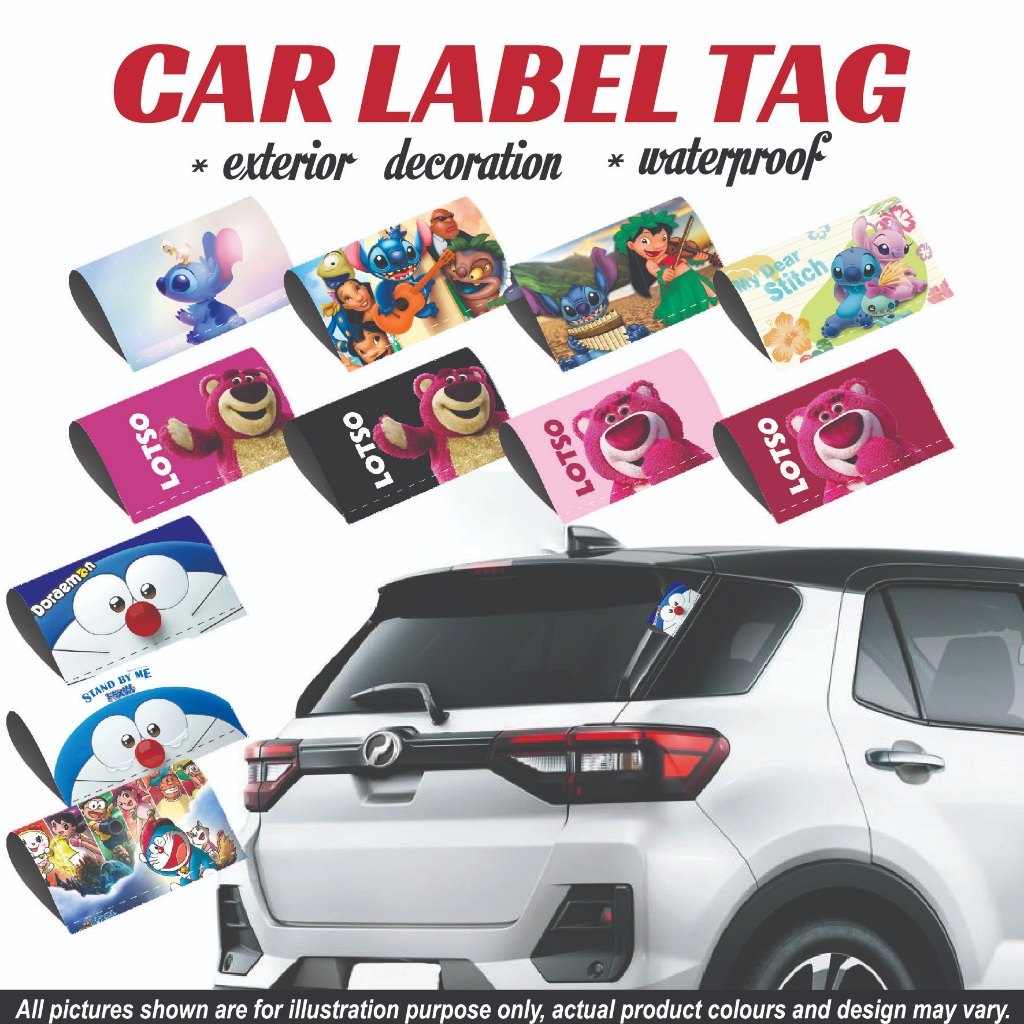Car Label Tag Exterior Decoration Waterproof Doraemon Lotso Stitch ...
