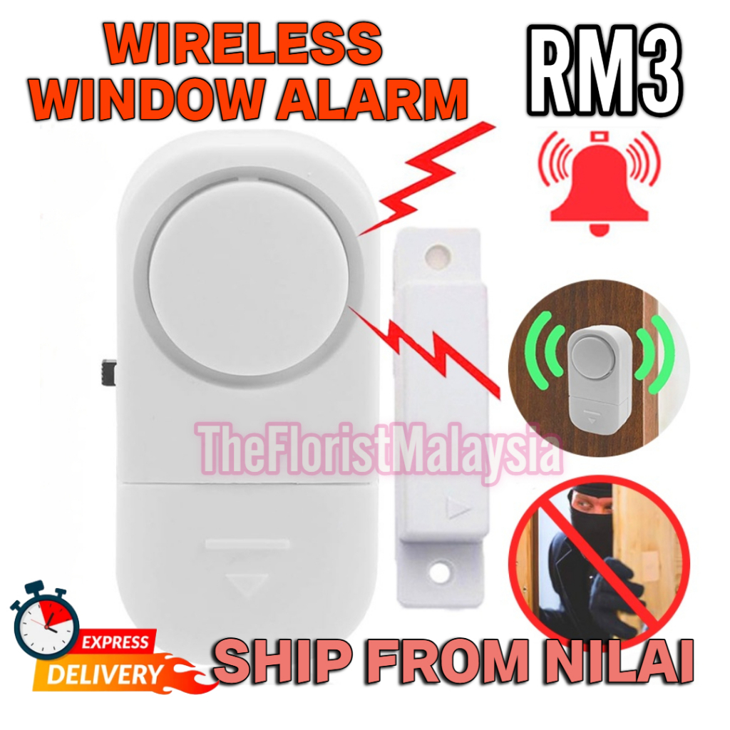 🔥𝑺𝑼𝑷𝑬𝑹 𝑳𝑶𝑼𝑫🔥Wireless Magnetic Sensor Door Alarm Self Adhesive Window ...