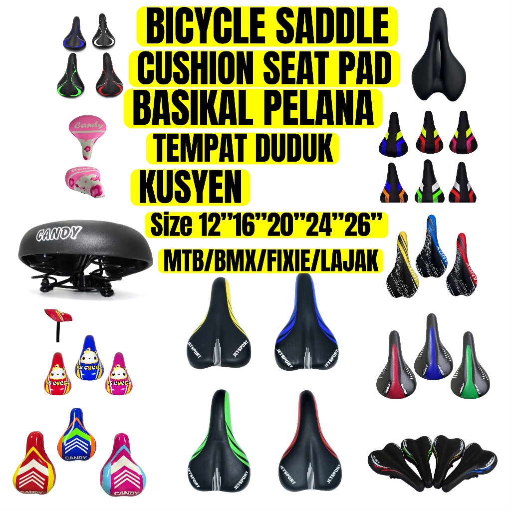 CANDY BICYCLE SADDLE SEAT PAD CUSHION PELANA PELINDUNG TEMPAT DUDUK ...