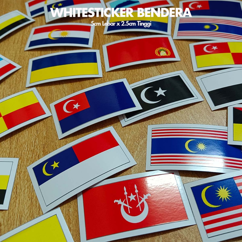 STICKER UV BENDERA MALAYSIA DAN NEGERI UNTUK MOTOR, KERETA, HELMET ...