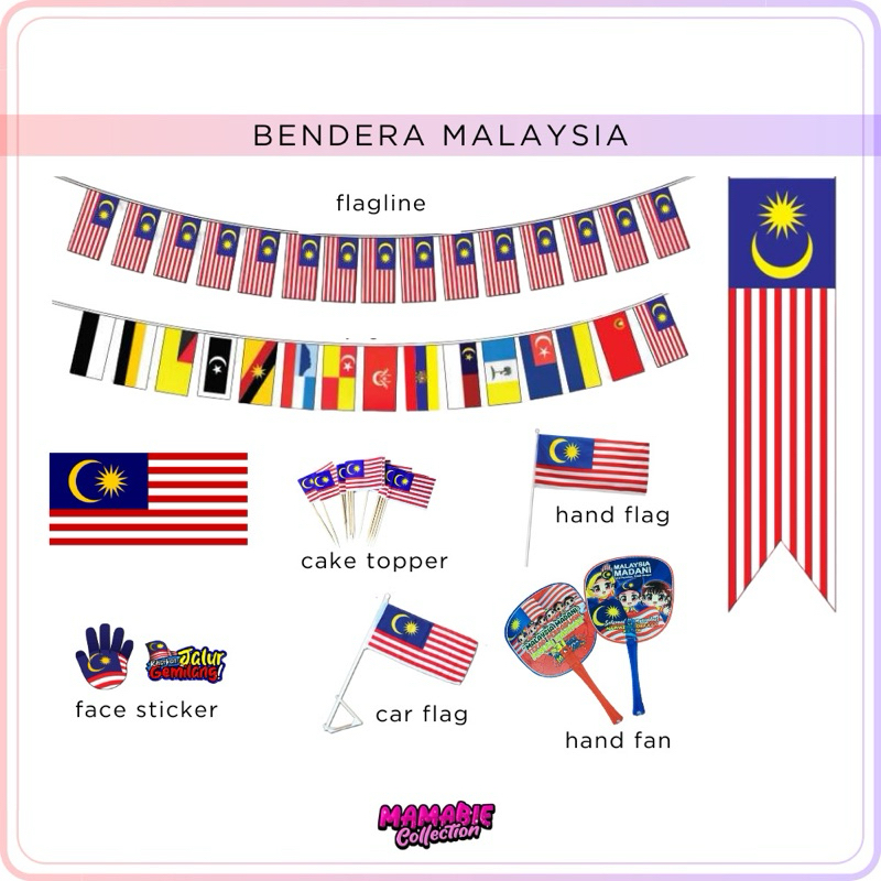 Bendera Malaysia & Negeri Flag Merdeka Kit Handfan Kipas Tangan Bunga ...