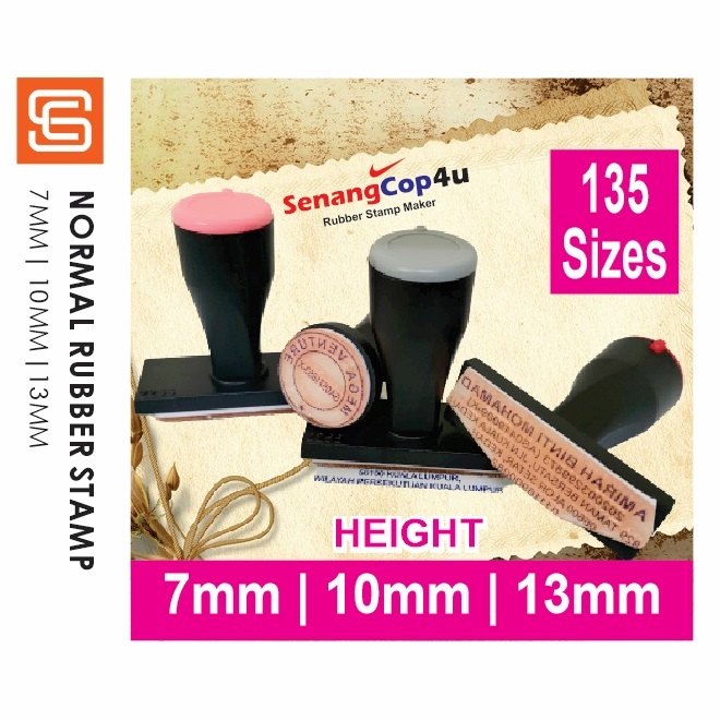 CUSTOM MADE NORMAL RUBBER STAMP SIZE HEIGHT: 7MM | 10MM | 13MM | Shopee ...