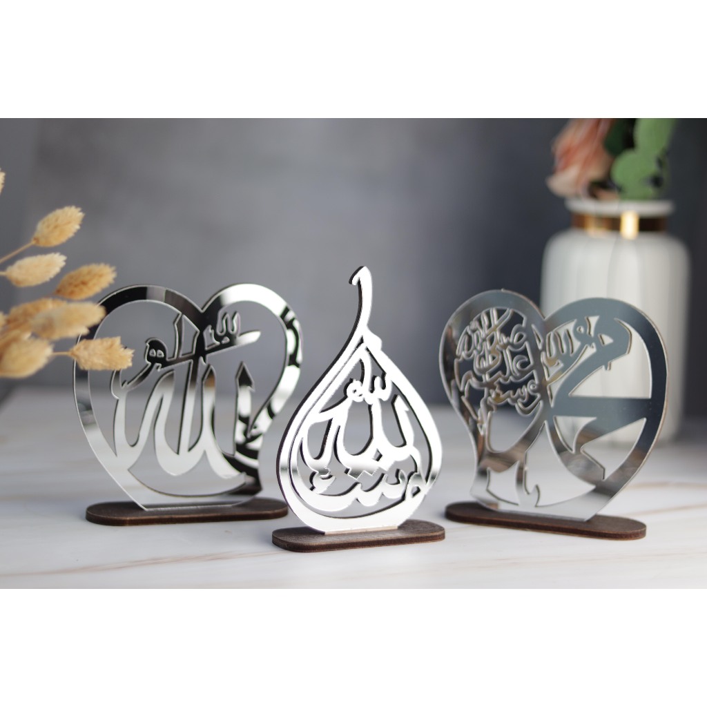 Islamic Standee Home &Office Decoration small size, Silver Mirror ...