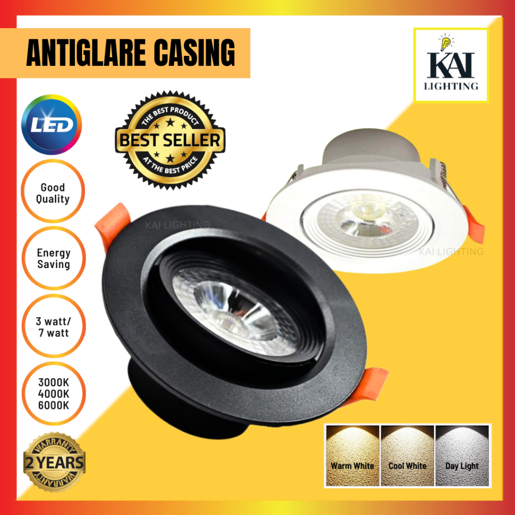 [BEST SELLER] LED EYEBALL 3W/7W BLACK/WHITE LED RECESSED SPOTLIGHT 240V ...