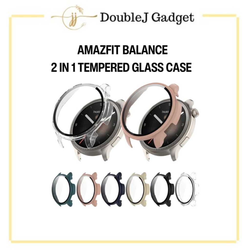 AMAZFIT Balance 2 in 1 Protection Hard Case Tempered Glass Casing Full ...