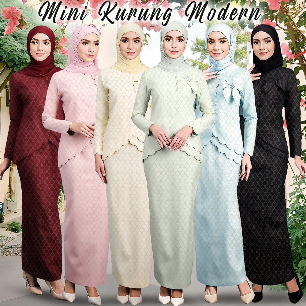 Plaid Baju Kurung Moden Hitam/Red Pencil Kurung Pleated Kurung Look ...