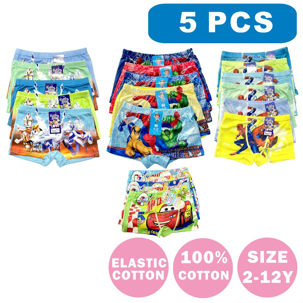 [5Pcs/Set] Seluar Dalam Budak Lelaki Underwear Kids Boxer Boy Panties ...