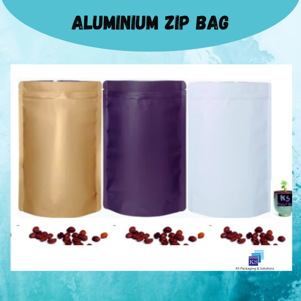 (50pcs) Aluminium Zip Lock Bag/ Aluminium Zip Bag/ Aluminium Pouch ...