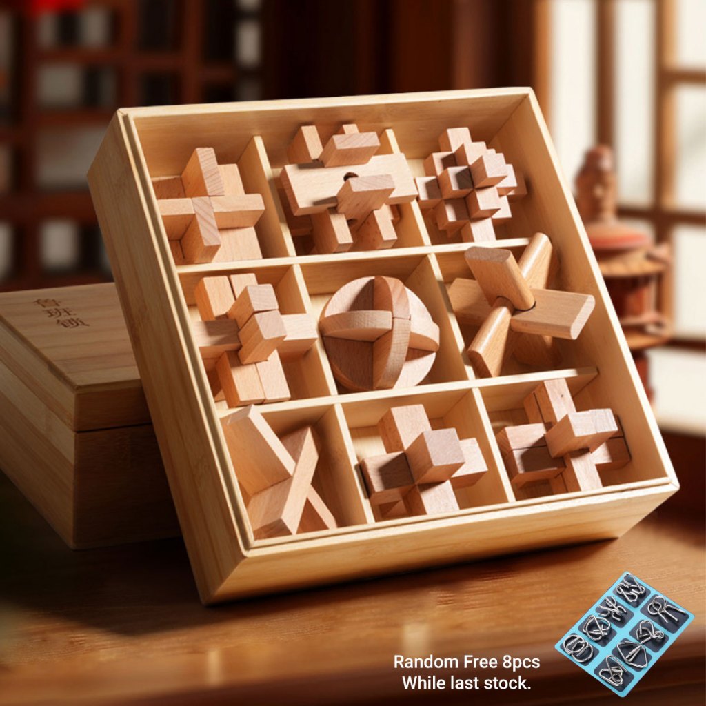 BY Mall Lu Ban Lock 3D Wooden Interlocking Puzzles Unlock Toys Kong ...
