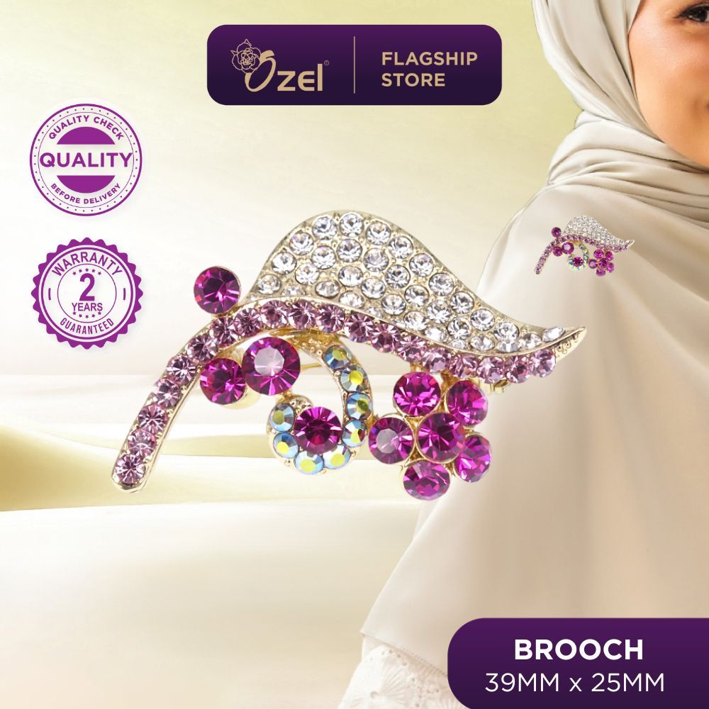Ozel Leaf & Flower Brooch B281 | Kerongsang & Pin Tudung, Hijab, Baju ...