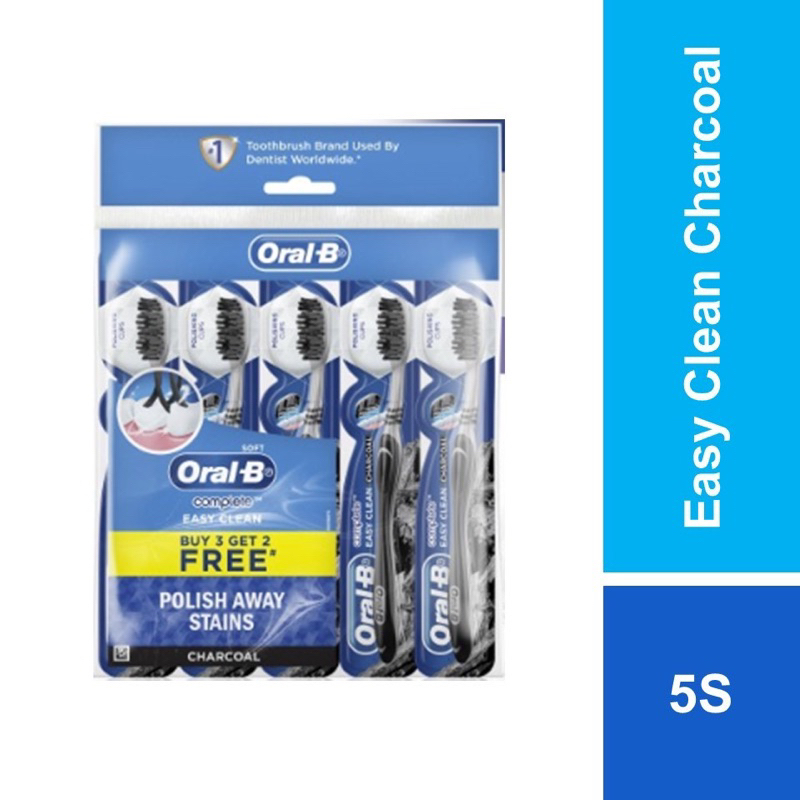 Oral-B Complete Easy Clean Charcoal Toothbrush Soft Random Colour (5s ...