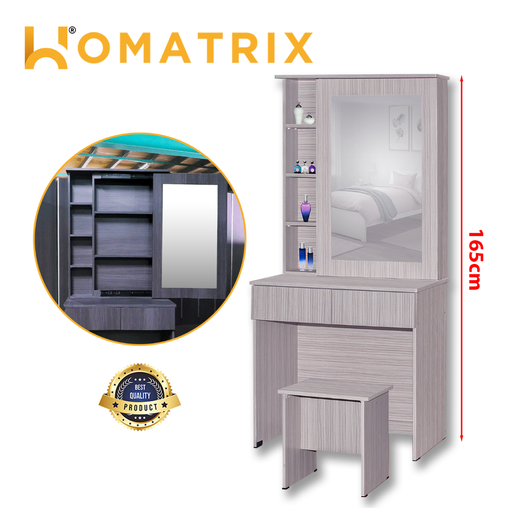 HOMATRIX Make Up Dressing Table With Mirror Sliding Door With Side ...
