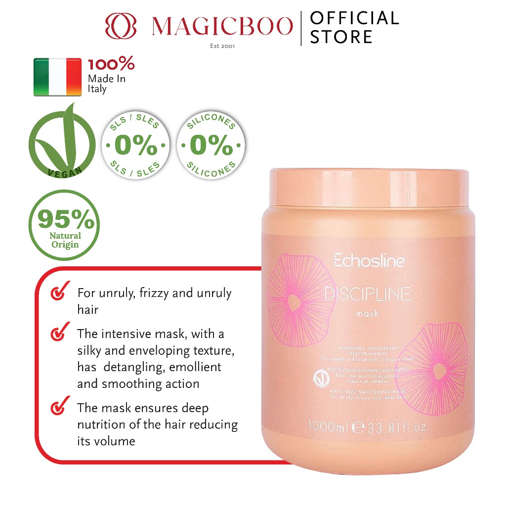 Magicboo Echosline Discipline Hair Mask (VeganOk) (Anti-Frizz Smoothing ...