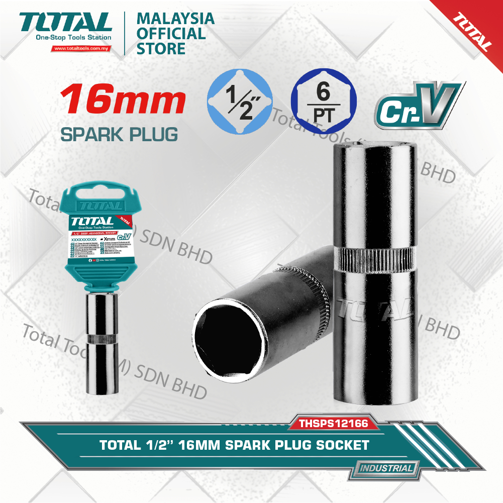 TOTAL 16MM 1/2" Spark plug socket - THSPS12166 | Shopee Malaysia